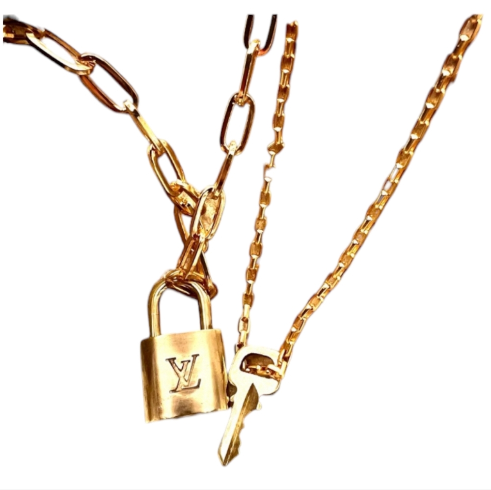 Louis Vuitton Authentic Lock And Key Necklace 2 Chain… - Gem